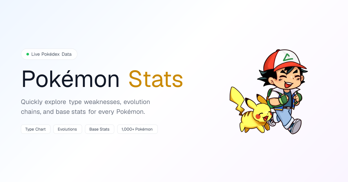 Pokémon Stats – Type Weaknesses, Evolutions & Pokédex